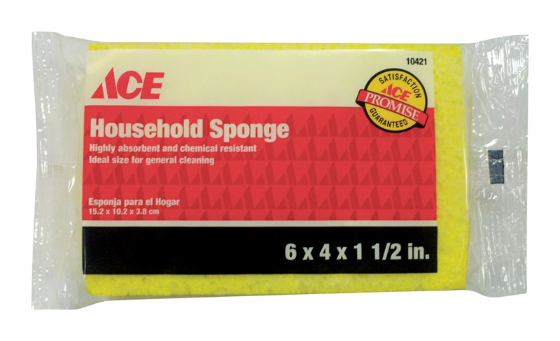 Ace Household Cellulose Sponge 6 in. L x 4 in. W 1 pk #VSHE10421, R70