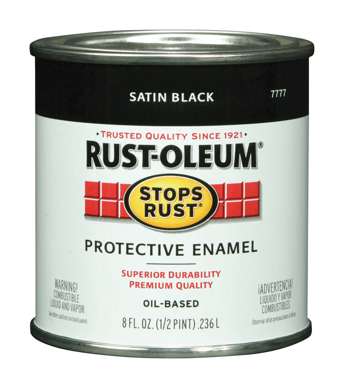 Rust-Oleum Oil Based Protective Enamel Black Satin 1/2 pt. #VSHE12685 ...