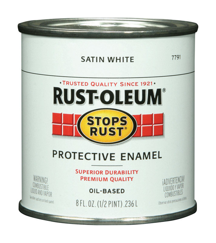 Rust-Oleum Oil Based Protective Enamel White Satin 1/2 pt. #VSHE359208 ...