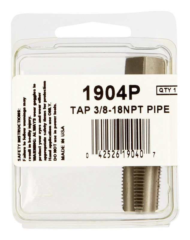Irwin Hanson High Carbon Steel 3/8 in.-18NPT SAE Pipe Taps 1 #VSHE21558 ...