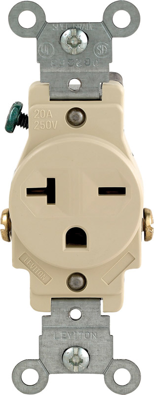 Leviton Electrical Receptacle 20 amps 6-20R 250 volts Ivory # ...